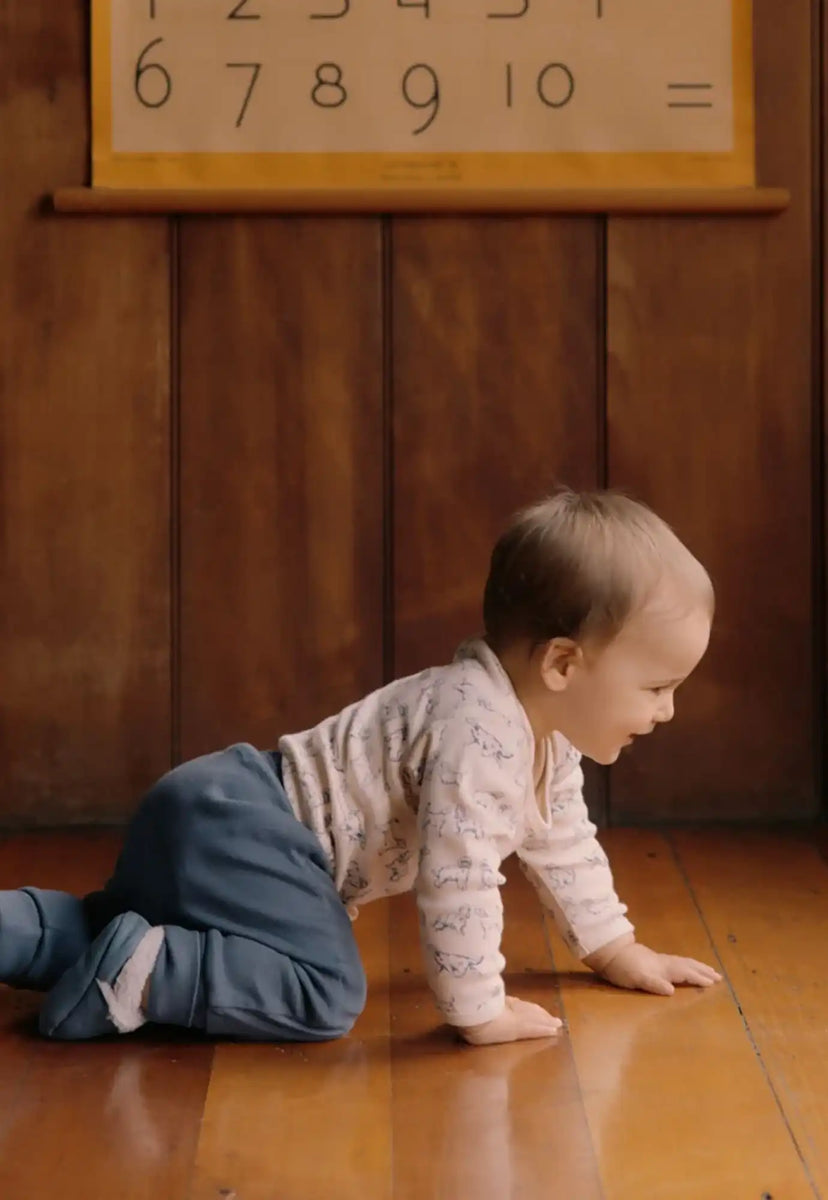 nature baby - drawstring pants - vintage indigo – GOOSE