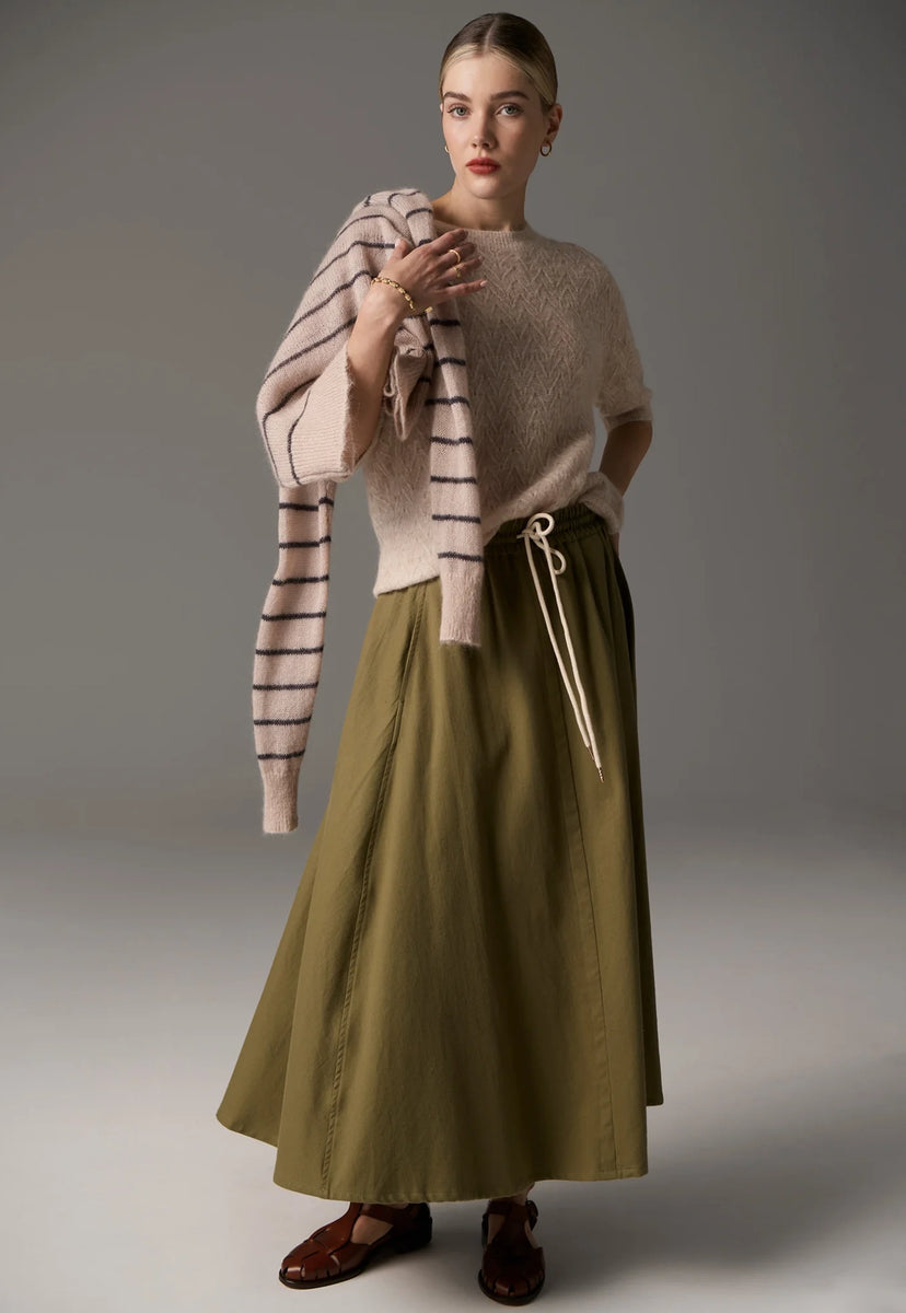 pol - astrid tee pointelle - pebble – GOOSE